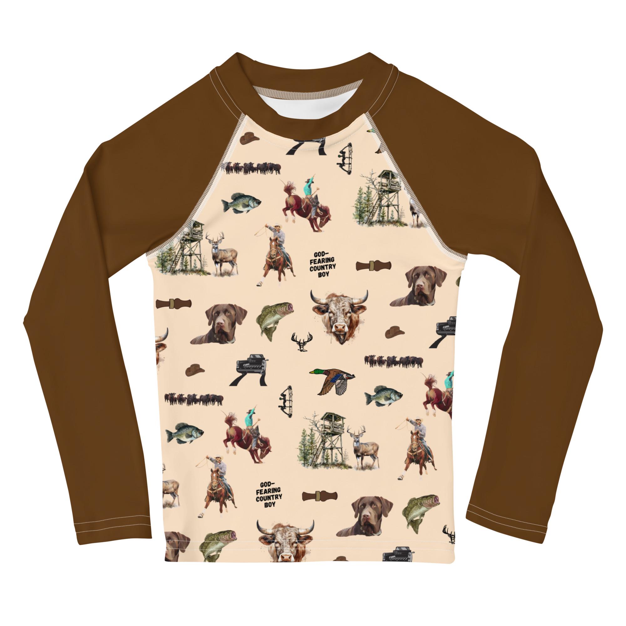 Country Boy Rash Guard for Swimming & Outdoors - Hunting, Fishing ...