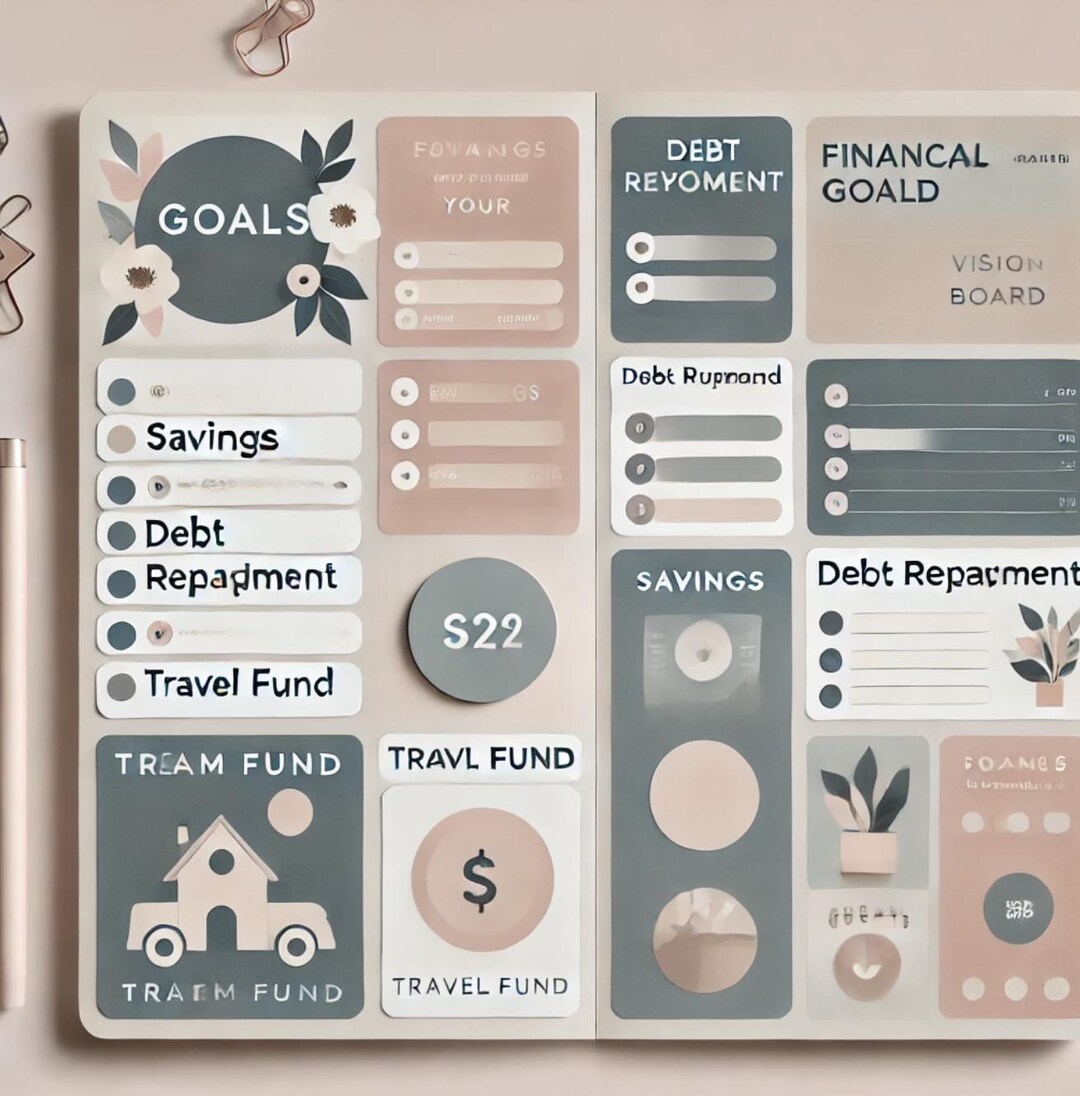Financial Vision Board | Money Goal Tracker | Budget & Savings Planner ...