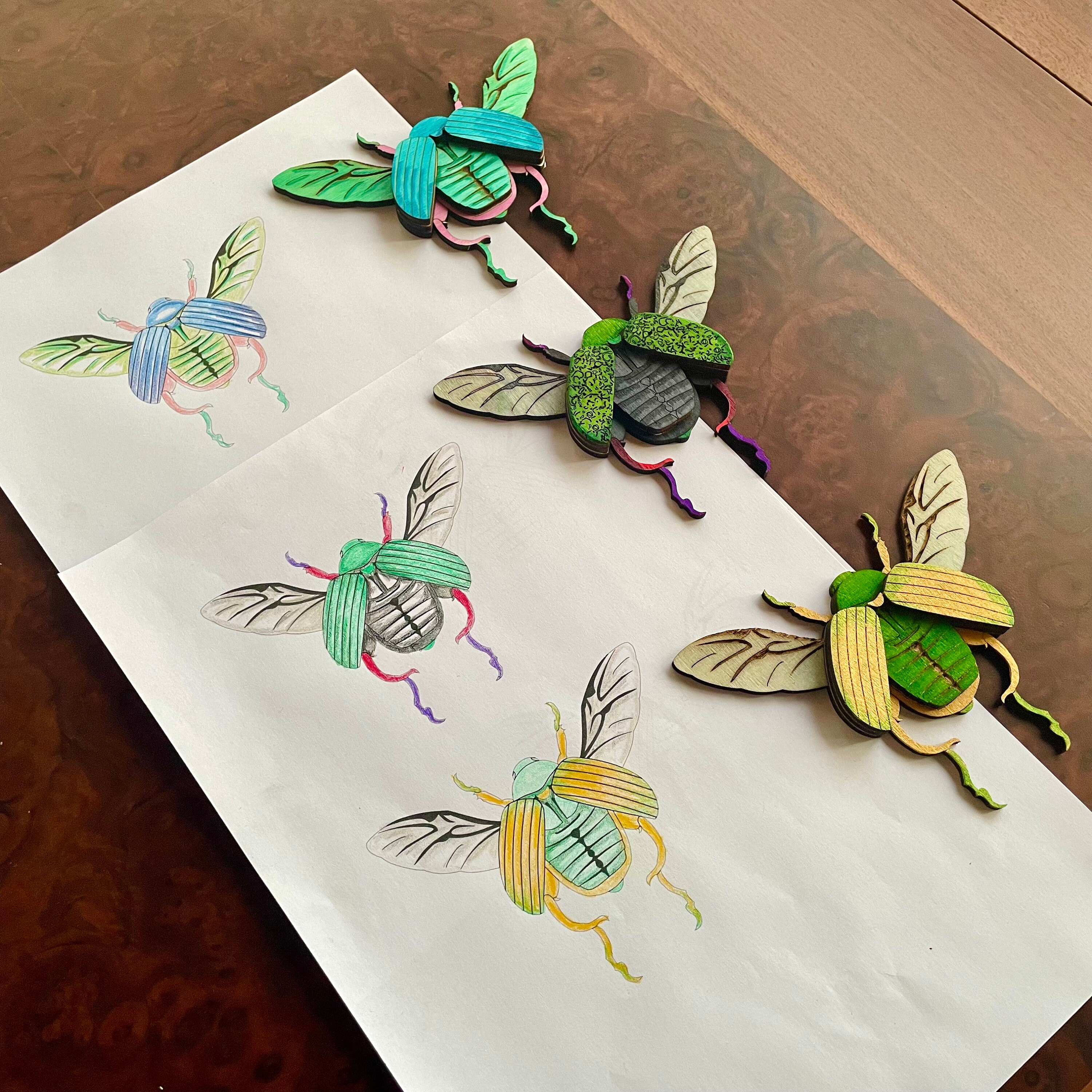 DIY Scarab Beetle Laser Craft Project. Laser Cut File. in SVG, DXF (and ...