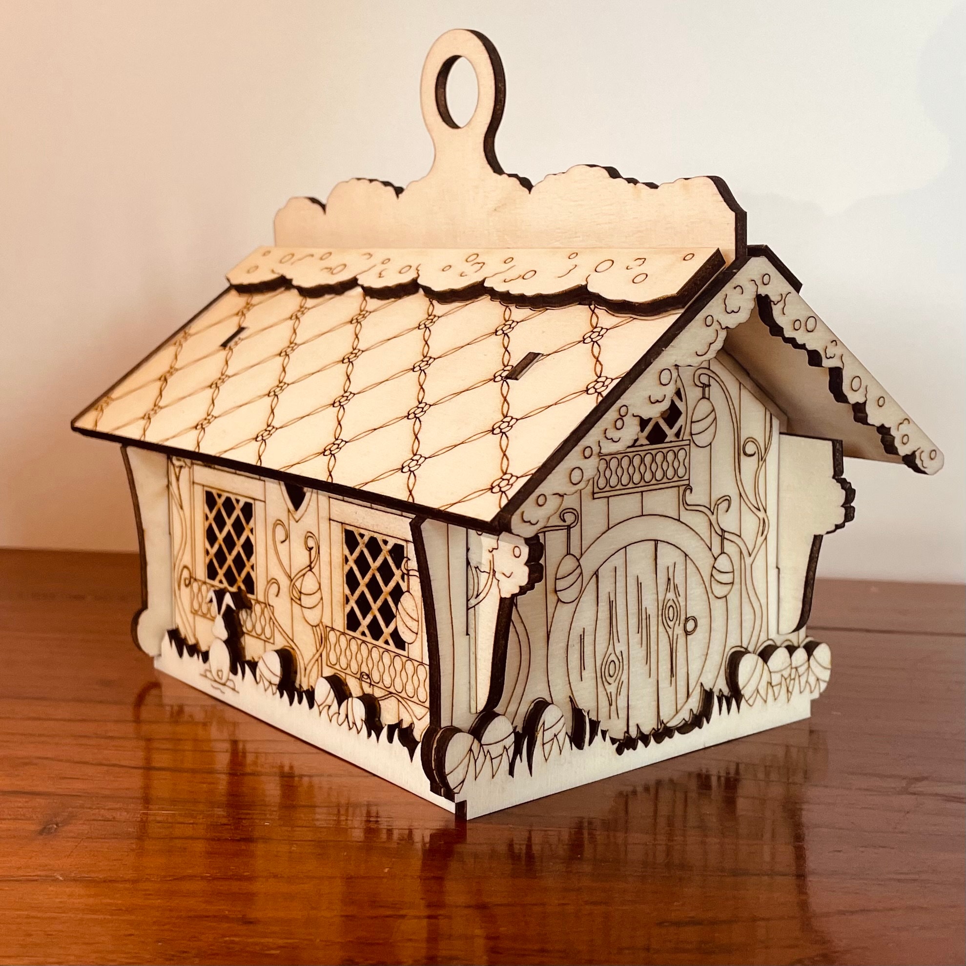 DIY Easter Hut Cabin Presentation Box and Decoration. Laser Cut File ...