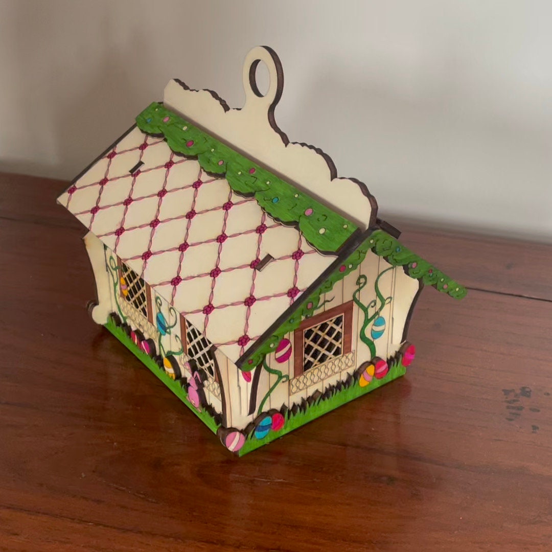 DIY Easter Hut Cabin Presentation Box and Decoration. Laser Cut File ...
