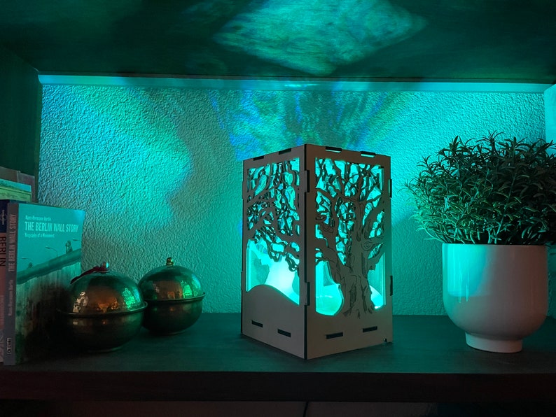 SVG DXF PDF Laser Cut File. Great Oak Tree Lamp Light Shadow Box ...
