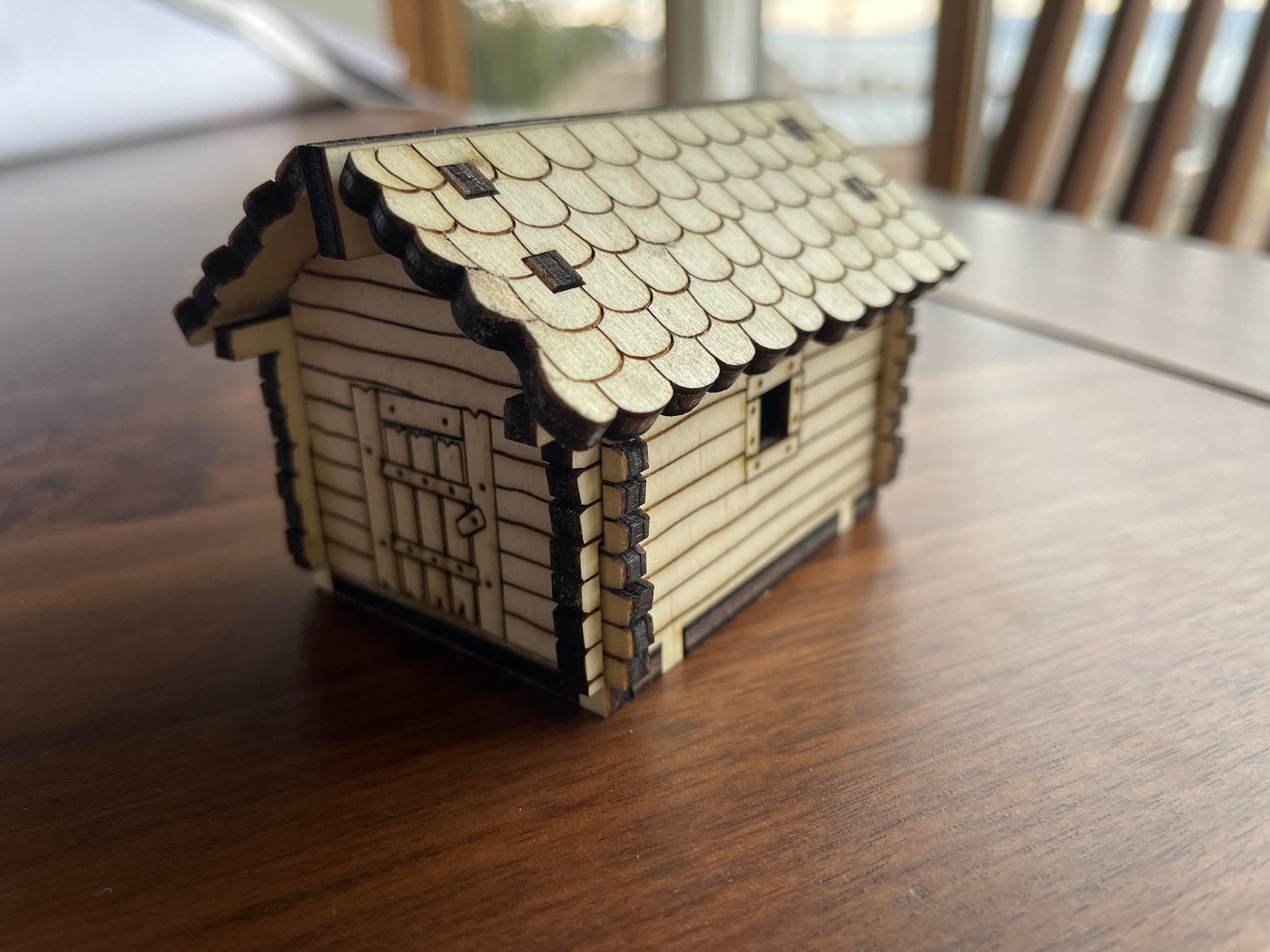 Rustic Miniature Woodland Hut Cabin. Laser Cut File. SVG, DXF (and Pdf ...