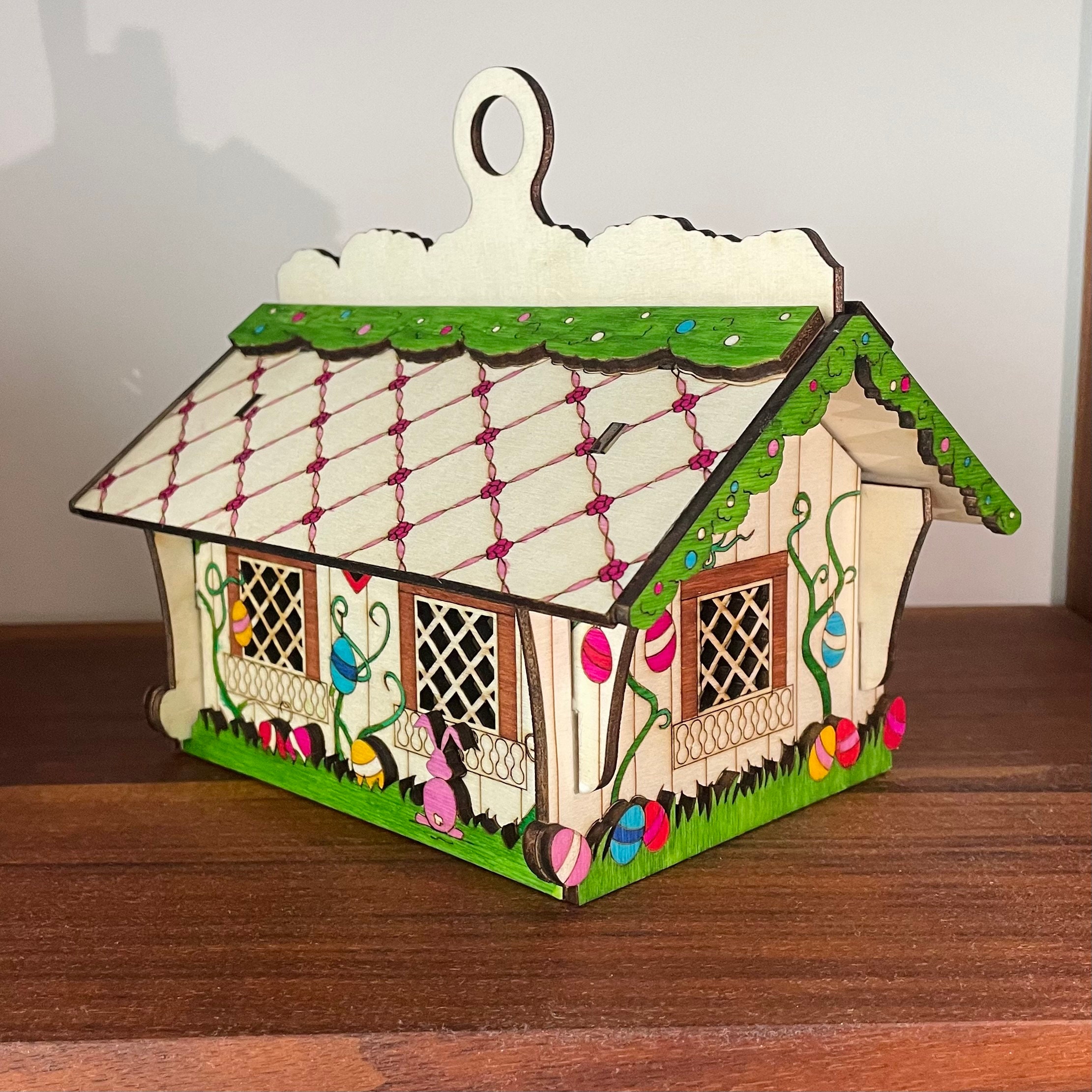 DIY Easter Hut Cabin Presentation Box and Decoration. Laser Cut File ...