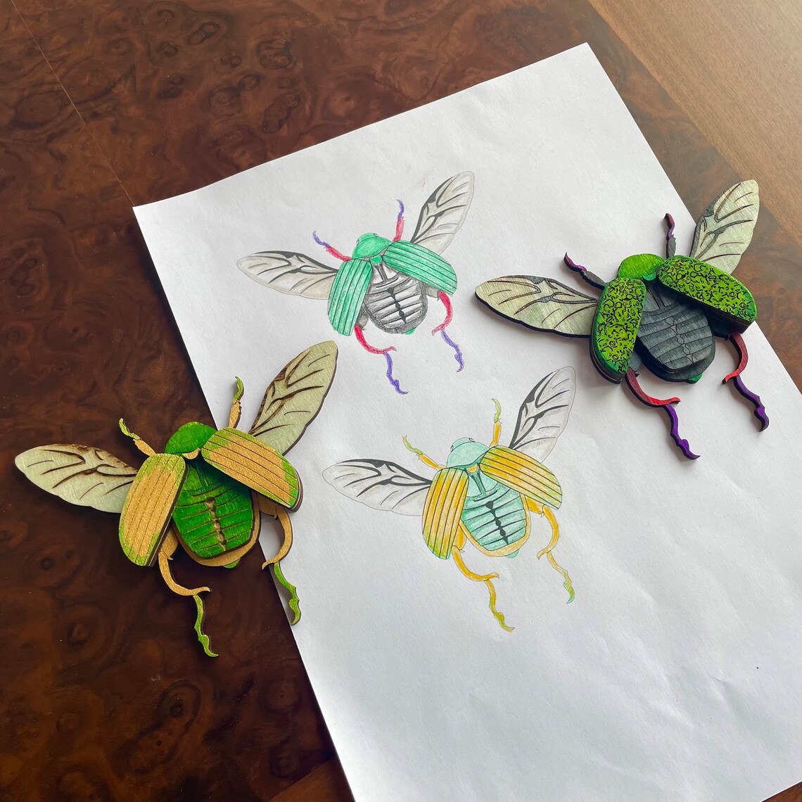 DIY Scarab Beetle Laser Craft Project. Laser Cut File. in SVG, DXF and Pdf, Xcs. Digital File ...