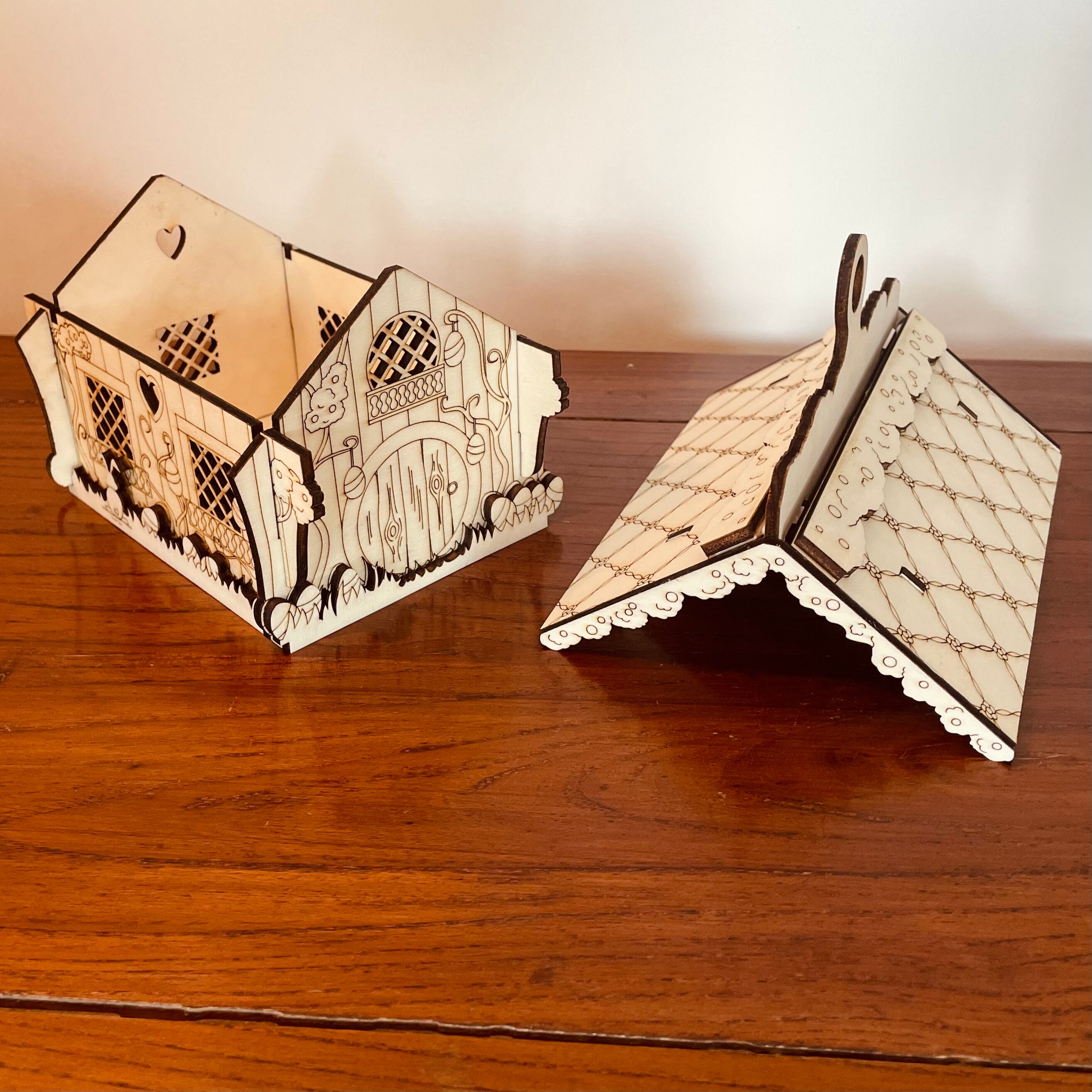DIY Easter Hut Cabin Presentation Box and Decoration. Laser Cut File ...