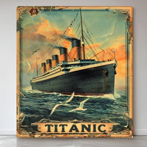 Titanic Poster,titanic Ship Canvas,titanic Wall Art,wrapped Frame ...