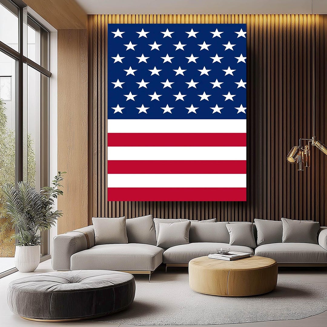 Vintage American Flag Canvas,usa Flag Canvas,4th of July Independence ...