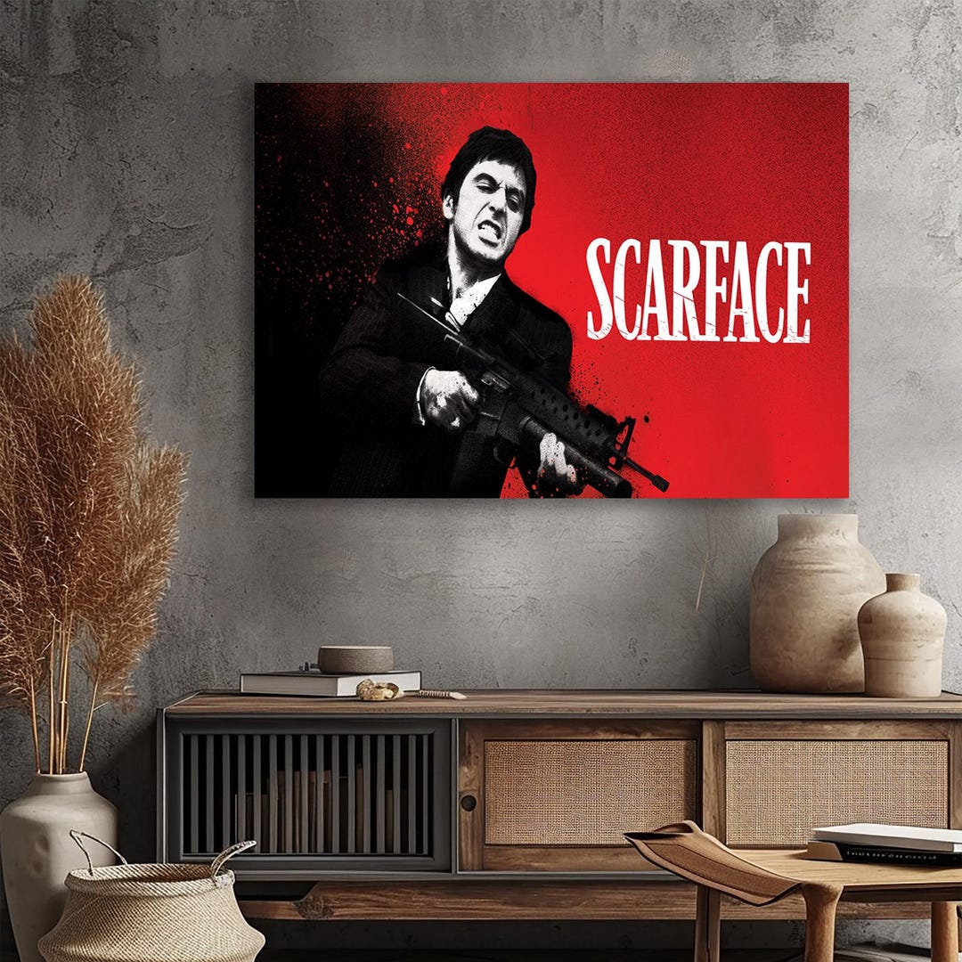 Scarface Movie Canvas,tony Montana Wall Art,wrapped Frame Canvas,rolled ...