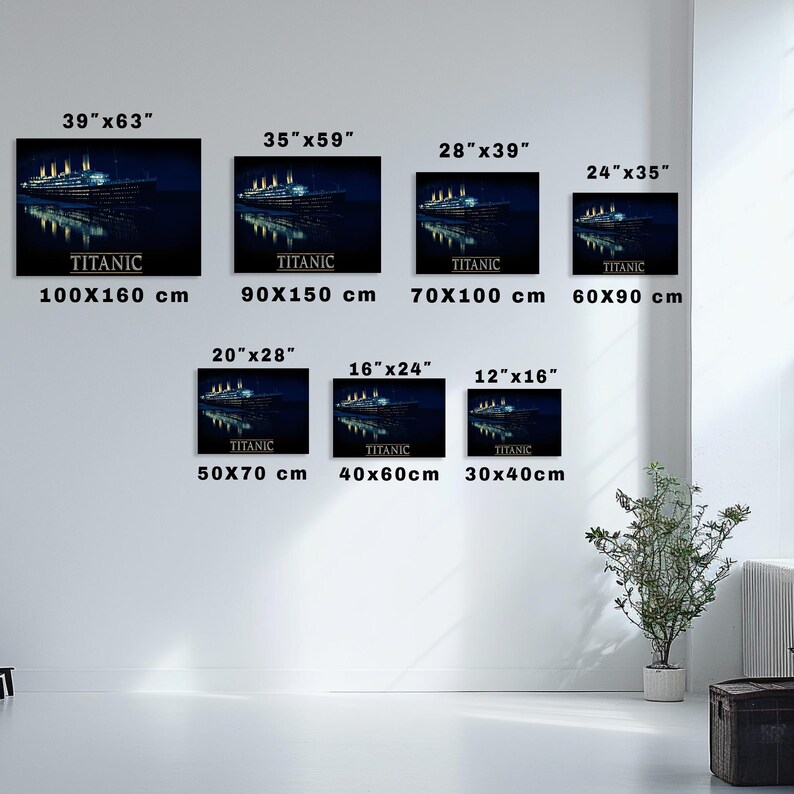 Titanic Poster,titanic Ship Canvas,titanic Wall Art,wrapped Frame ...