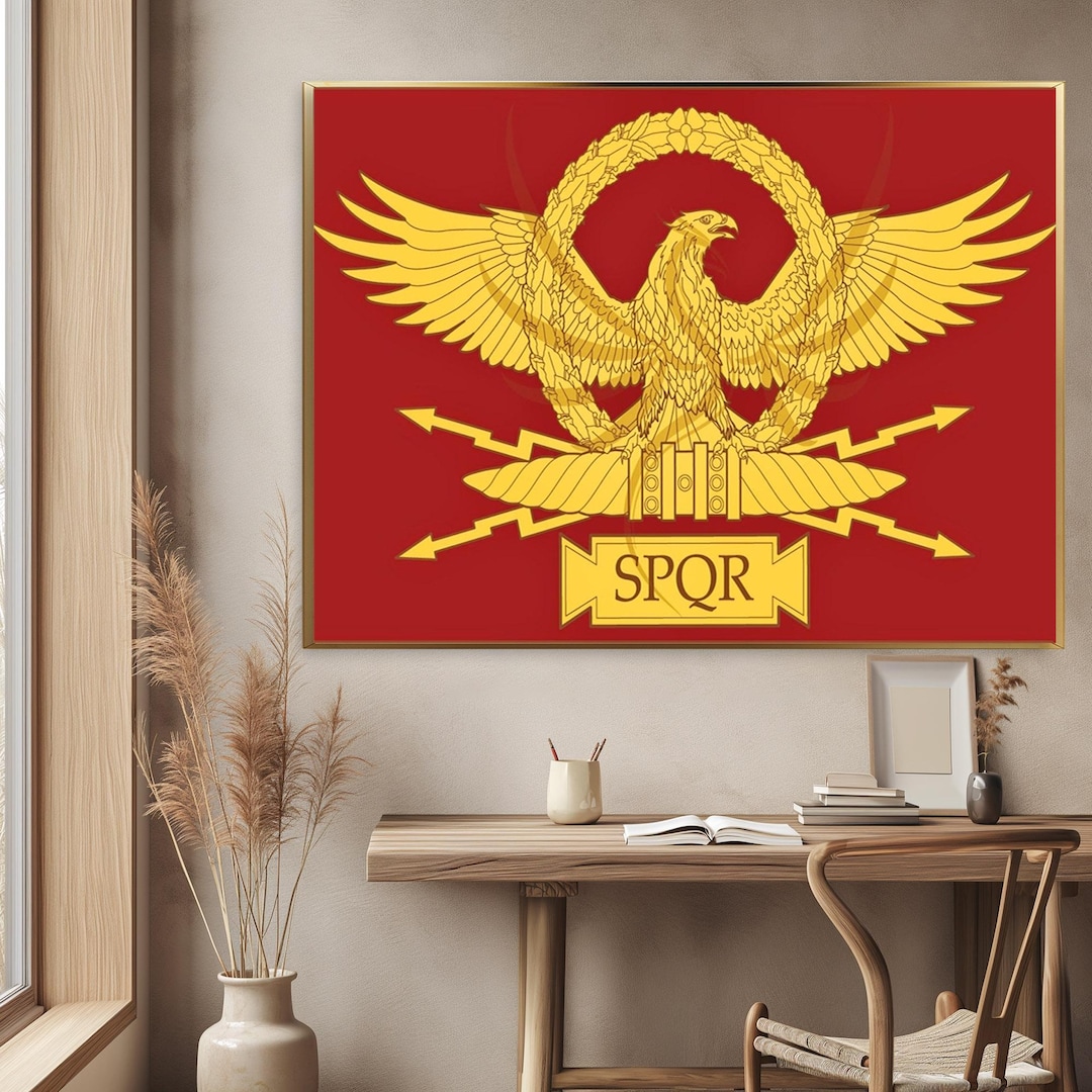 Roman Empire Canvas,spqr Painting,flag Wall Art,history Themed Canvas ...