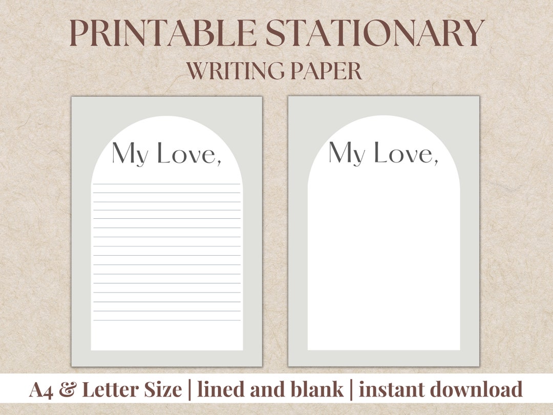 Love Letter Printable A4 and Letter Size Love Letter Paper - Etsy