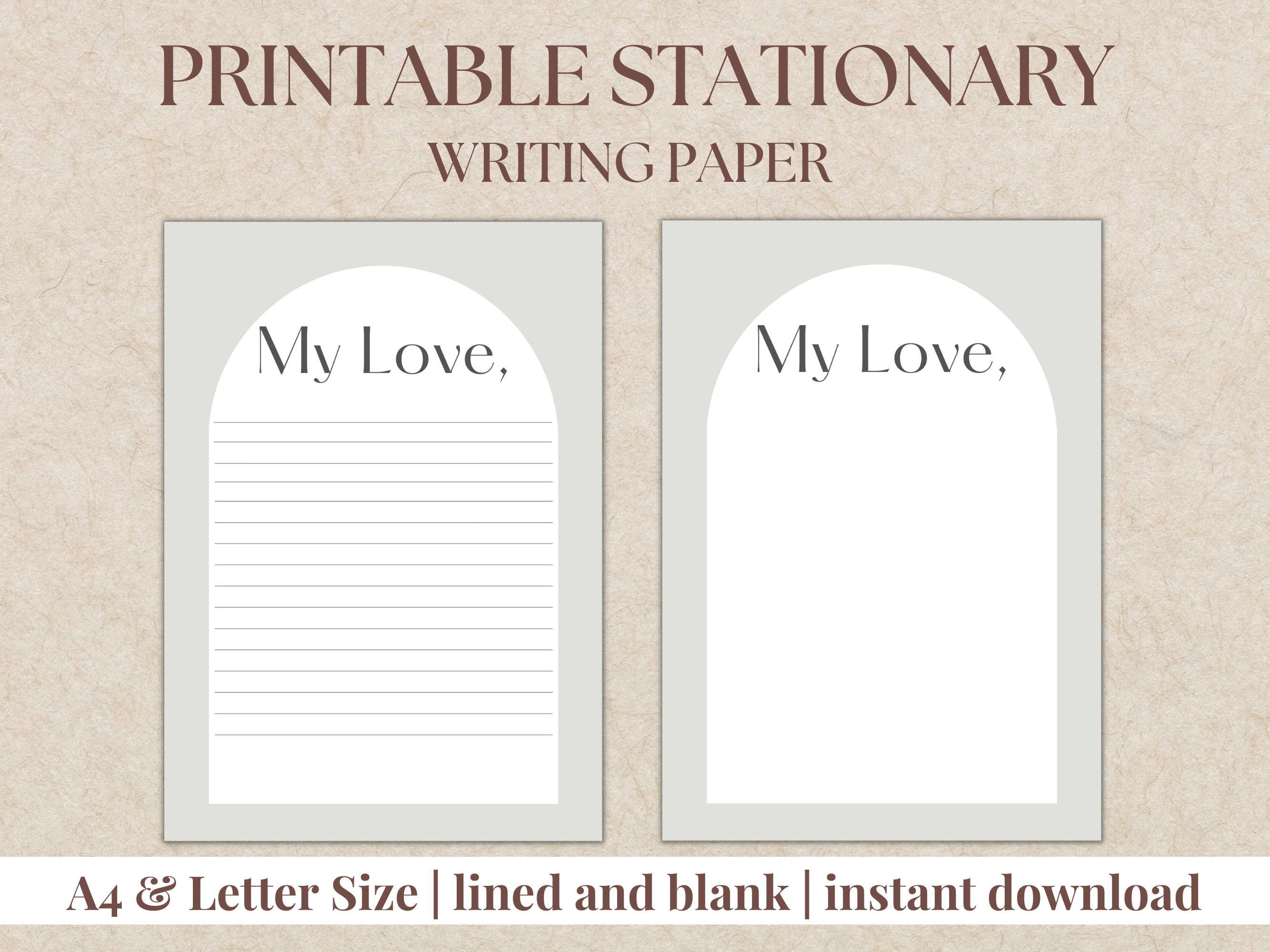 Love Letter Printable, A4 and Letter Size, Love Letter Paper, Printable ...