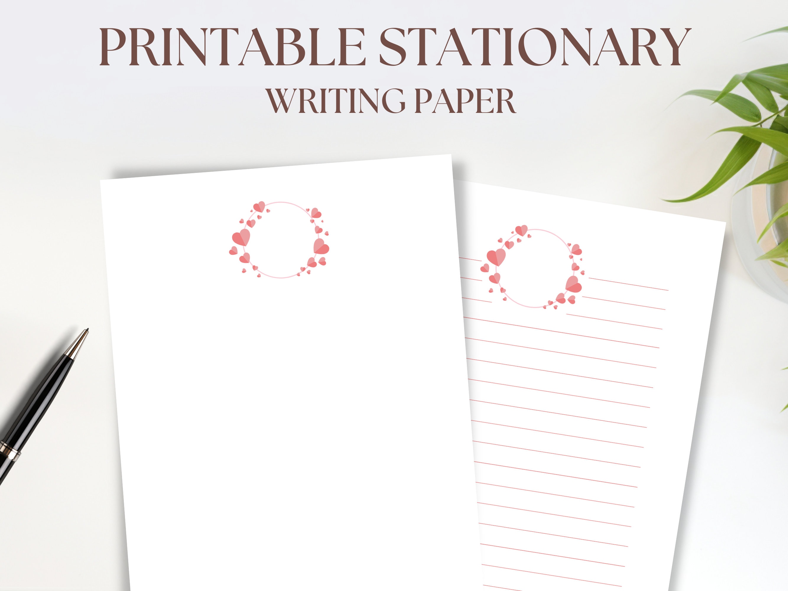 Printable Writing Paper, A4 and Letter Size, Simple Design - Etsy
