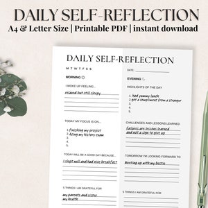 Daily Self-reflection: Self-care Journal for Morning and Evening ...