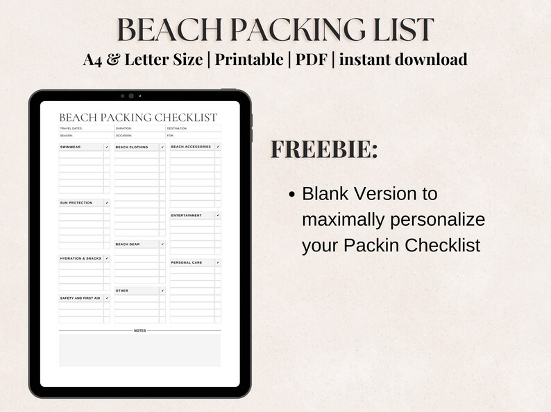Beach Packing List Printable: Stress-free Summer Vacation With This ...
