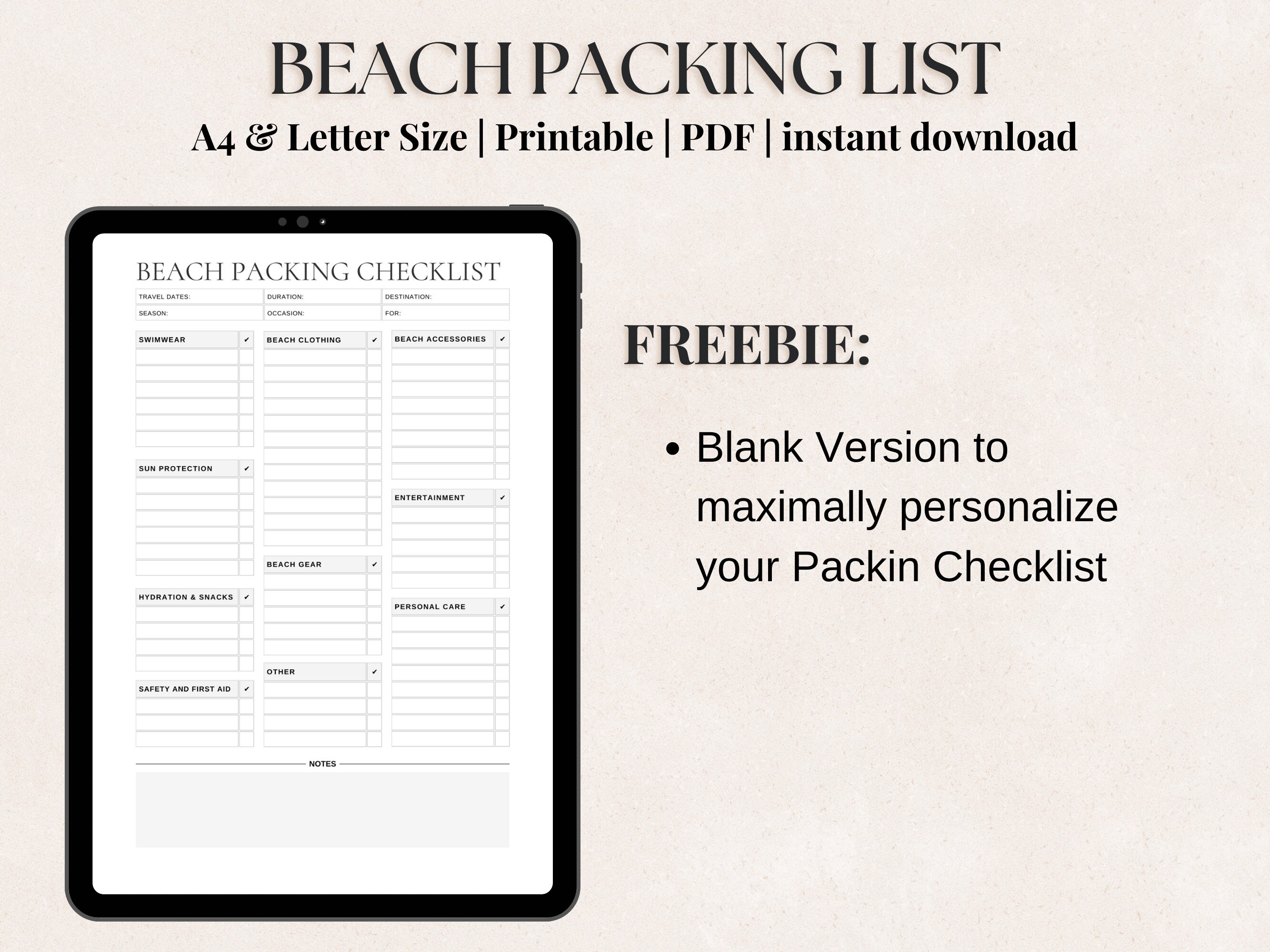 Beach Packing List Printable: Stress-free Summer Vacation With This ...