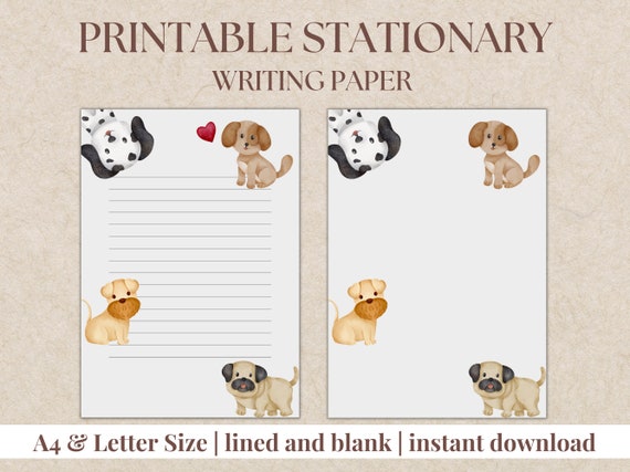 Dog Writing Paper Printable
