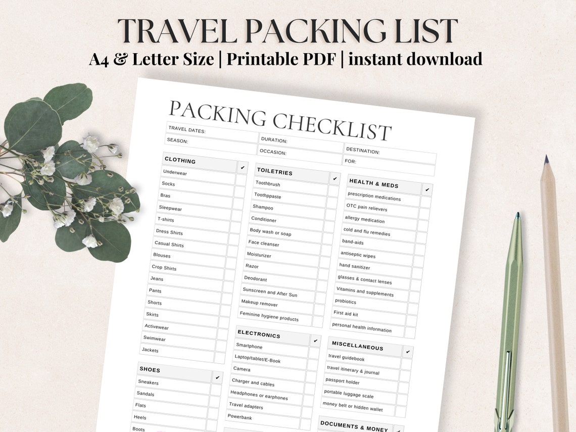 Ultimate Travel Packing List: Stress-free Vacation With This Packing ...