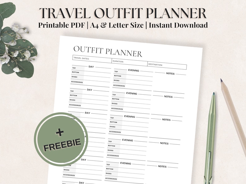 Daily Travel Outfit Planner: Stop Overpacking With This Printable ...