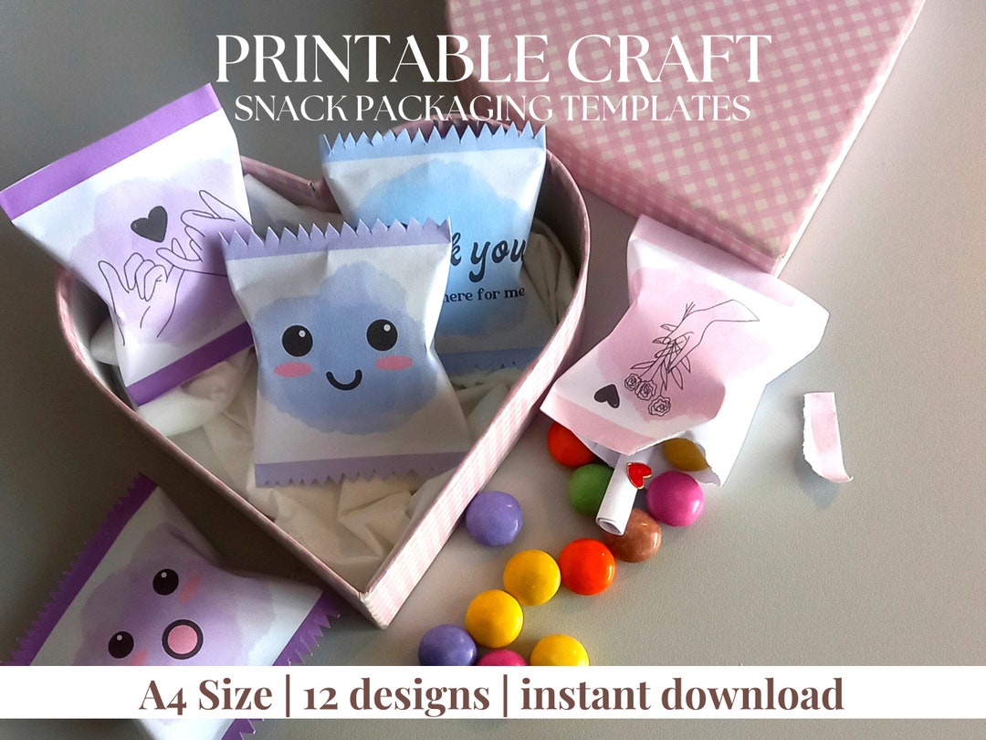 Paper Craft | Mini Snack Packaging | Printable Craft Activity - Etsy