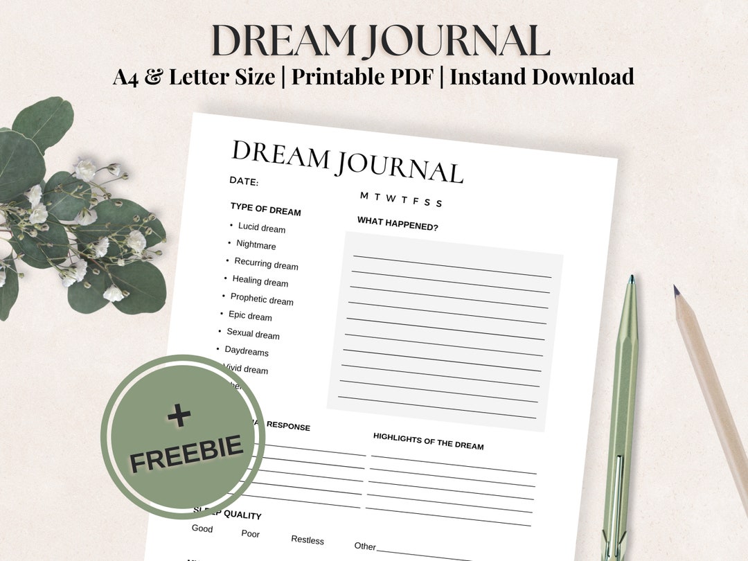Printable Dream Journal: Discover Your Subconscious With Our Dream ...