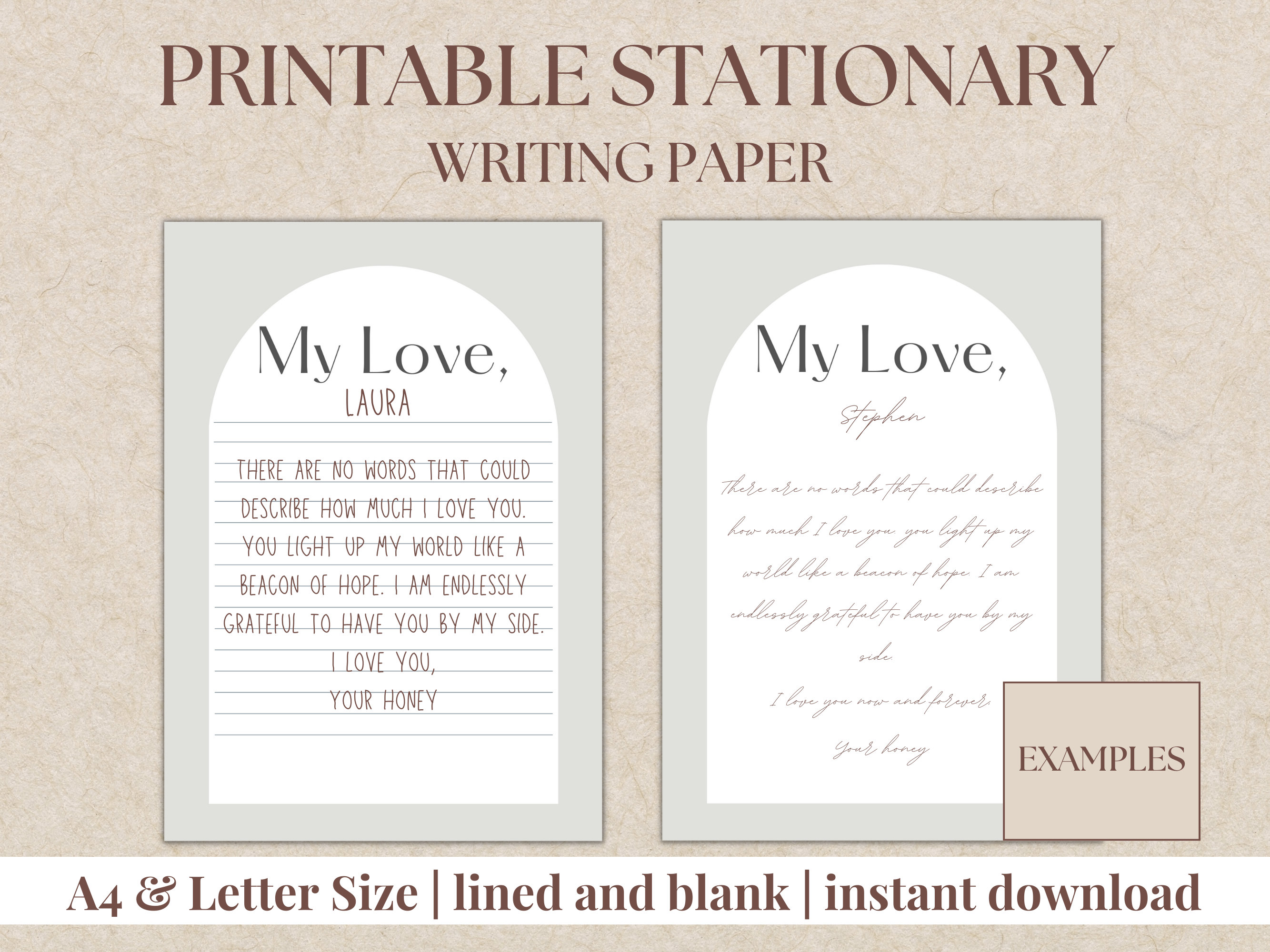 Love Letter Printable, A4 and Letter Size, Love Letter Paper, Printable ...