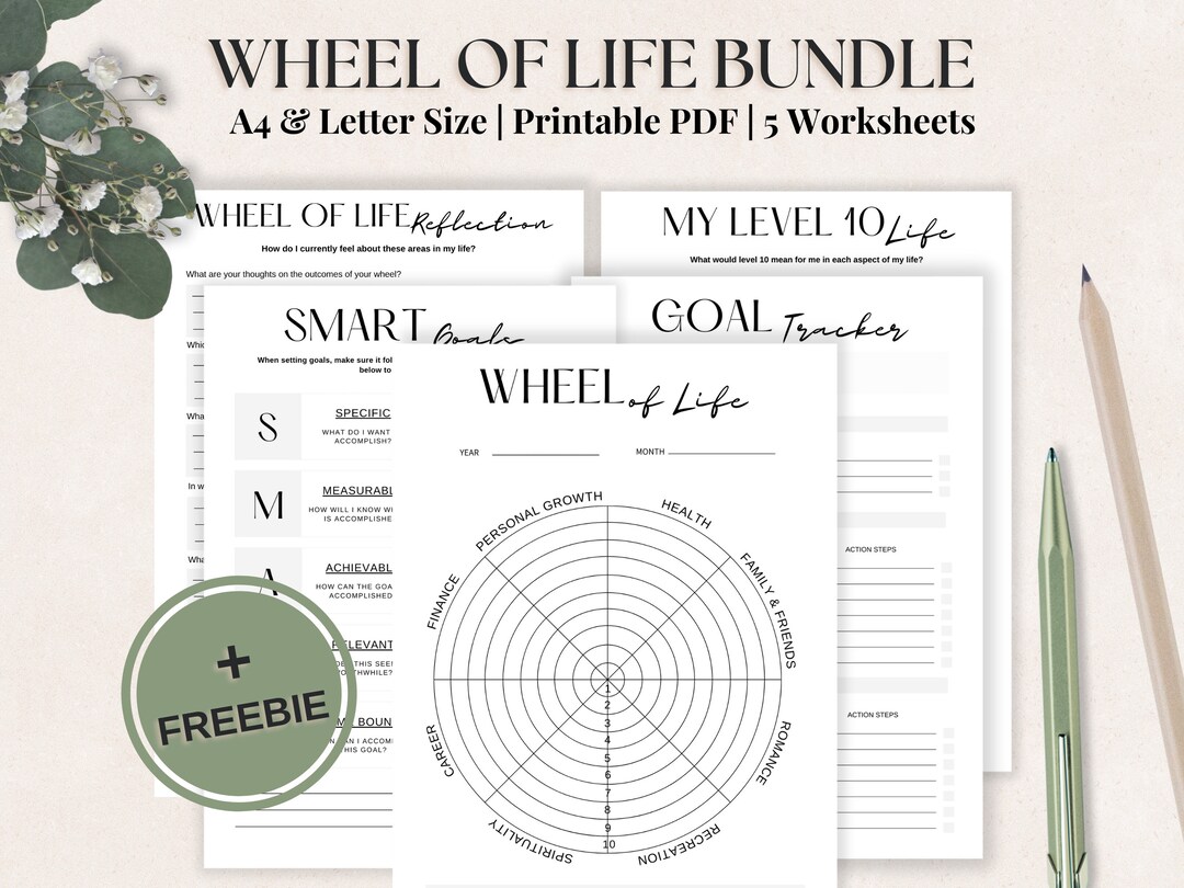 Printable Wheel of Life Bundle: Achieve Your Full Potential - Etsy