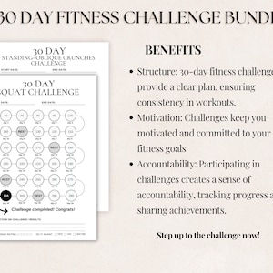 30 Day Master Workout Challenge Bundle: Printable Fitness Challenges ...