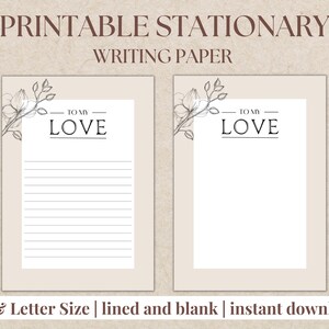 Love Letter Printable, A4 and Letter Size, Writing Paper Printable ...