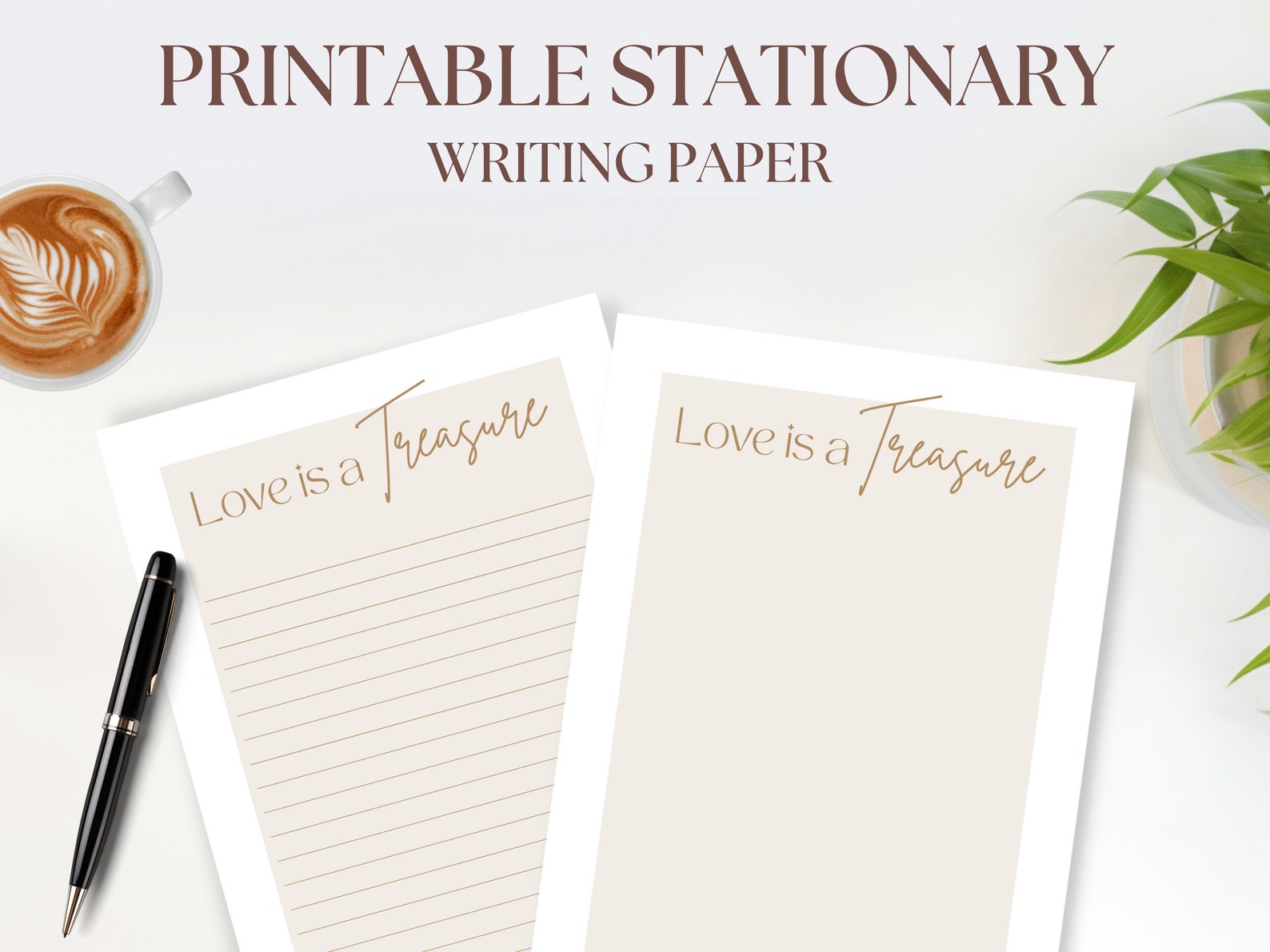 Writing Paper Printable, A4 and Letter Size, Love Letter Printable ...