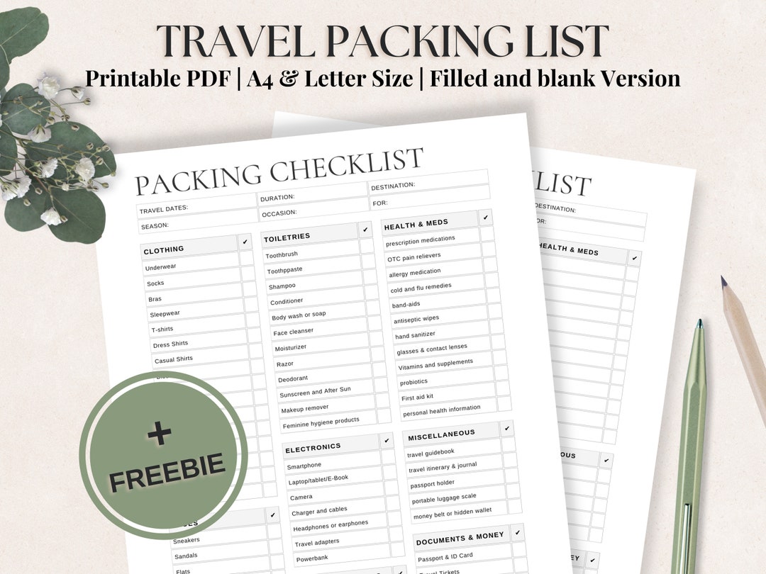 Ultimate Travel Packing List: Stress-free Vacation With This Packing ...
