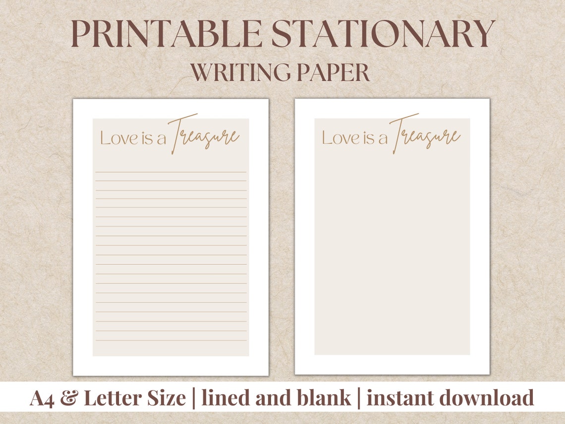 Writing Paper Printable, A4 and Letter Size, Love Letter Printable, Penpal Paper - Etsy