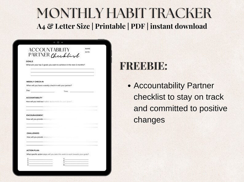 Printable Monthly Habit Tracker: Simple Routine Tracker to Create ...