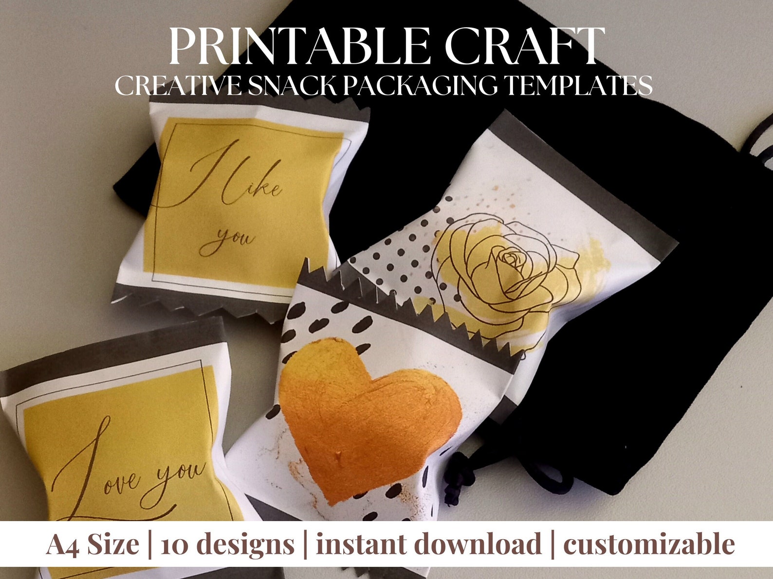 Printable Paper Craft | Snack Packaging Template | Paper Craft - Etsy