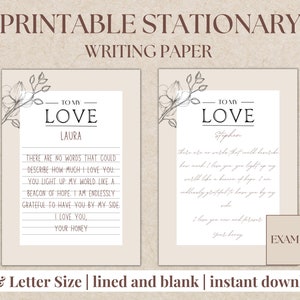 Love Letter Printable, A4 and Letter Size, Writing Paper Printable ...