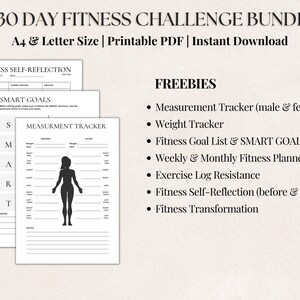 30 Day Master Workout Challenge Bundle: Printable Fitness Challenges ...