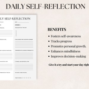 Daily Self-reflection: Self-care Journal for Morning and Evening ...