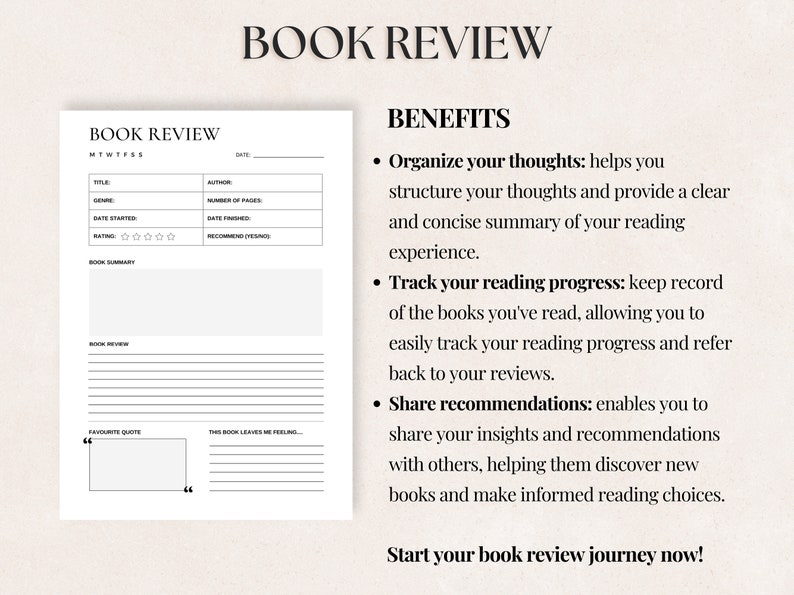 Printable Book Review Template: Review Your Books With This Simple ...