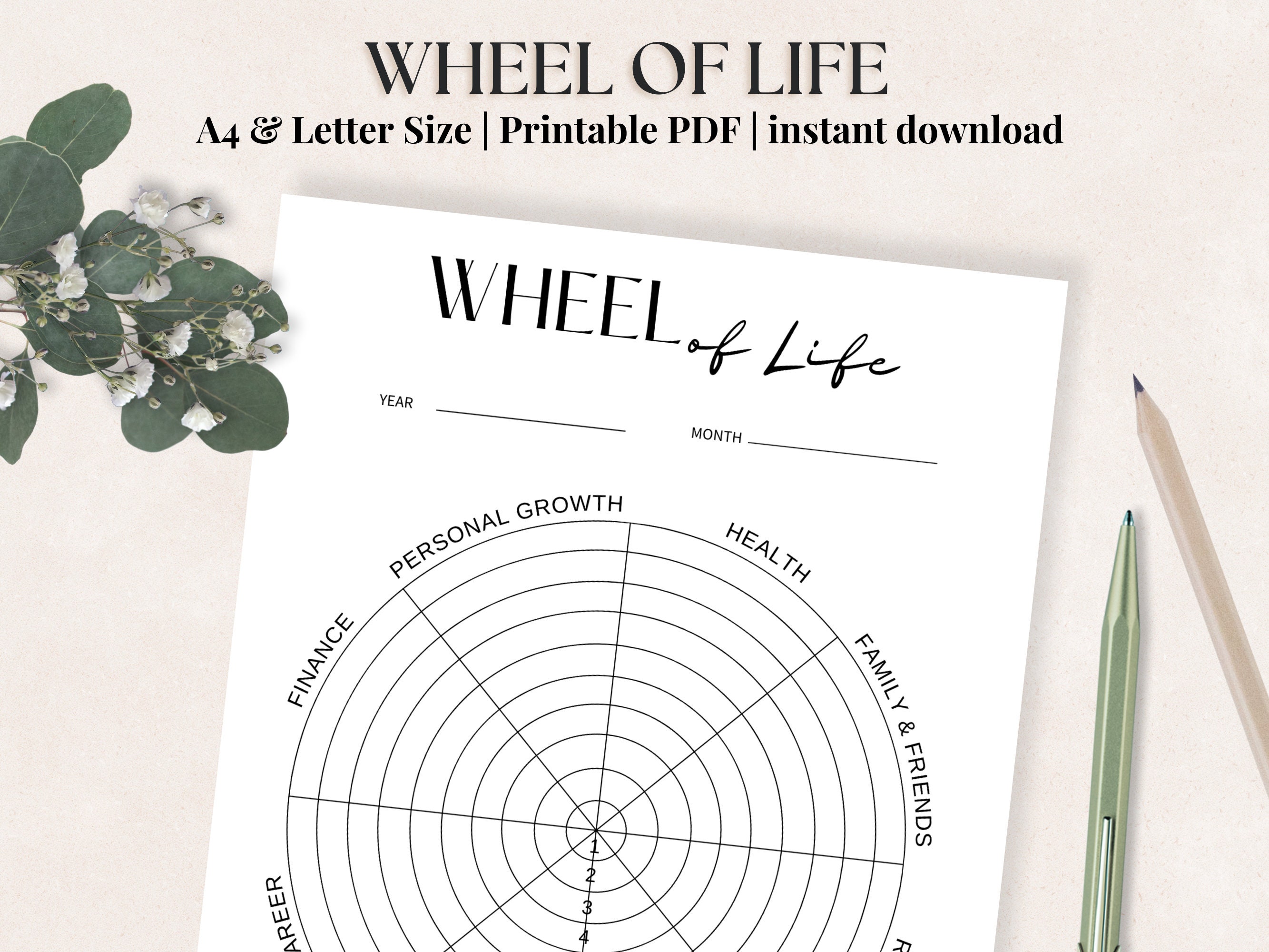 Printable Wheel of Life Bundle: Achieve Your Full Potential - Etsy