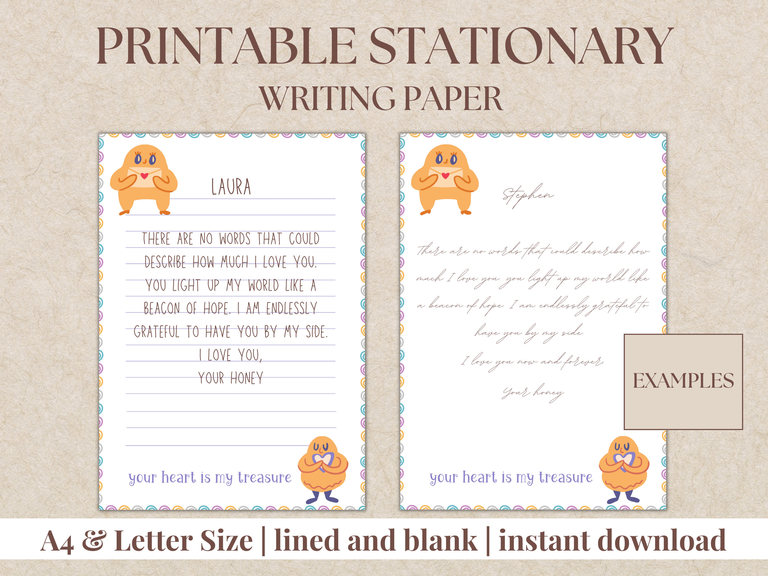 Penpal Letter Printable, A4 and Letter Size, Printable Writing Paper ...