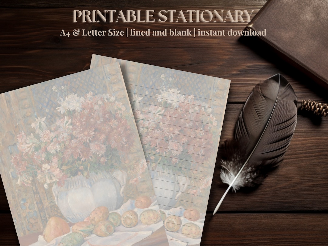 Vintage Floral Letter Paper Set - Floral Stationery for Penpal & Letter ...