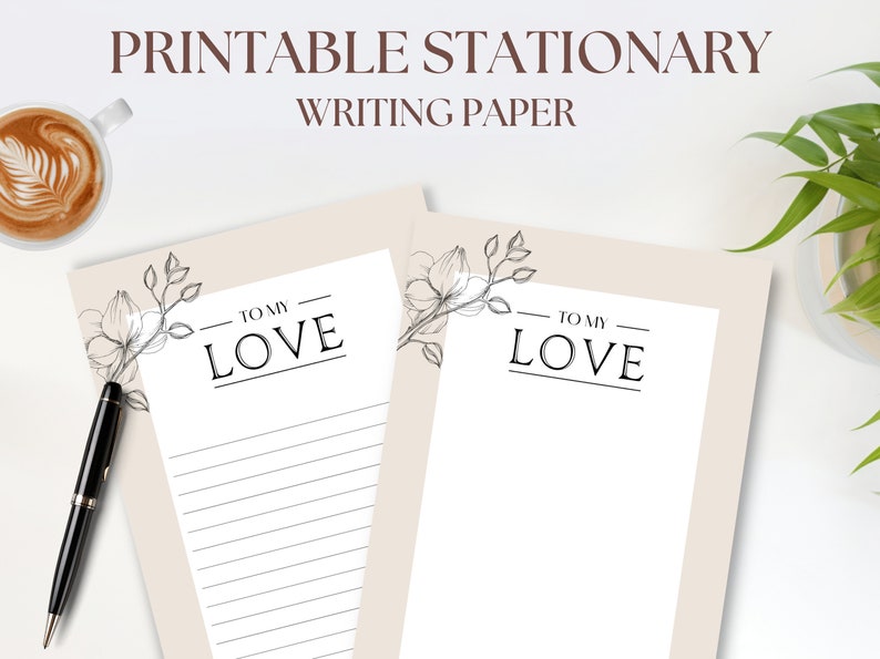 Love Letter Printable, A4 and Letter Size, Writing Paper Printable ...