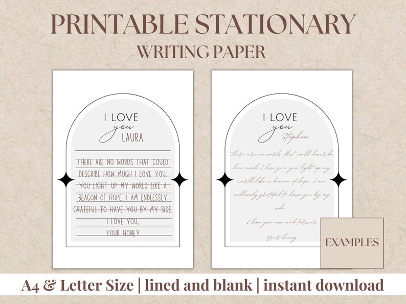 Love Letter Printable, A4 and Letter Size, Writing Paper Printable ...