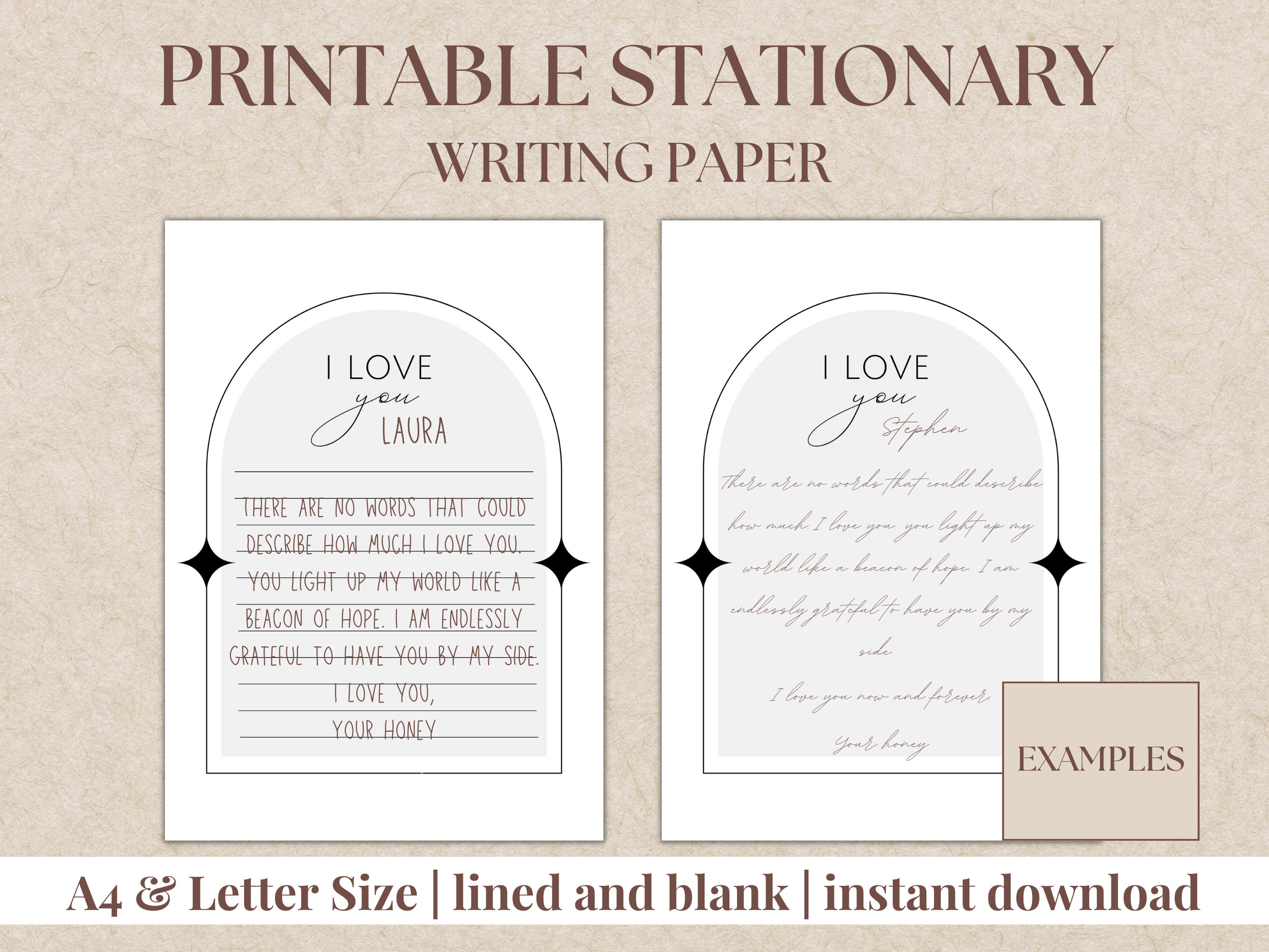 Love Letter Printable, A4 and Letter Size, Writing Paper Printable ...