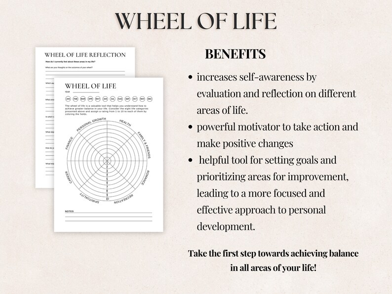 Printable Wheel of Life Bundle: Achieve Your Full Potential With the ...