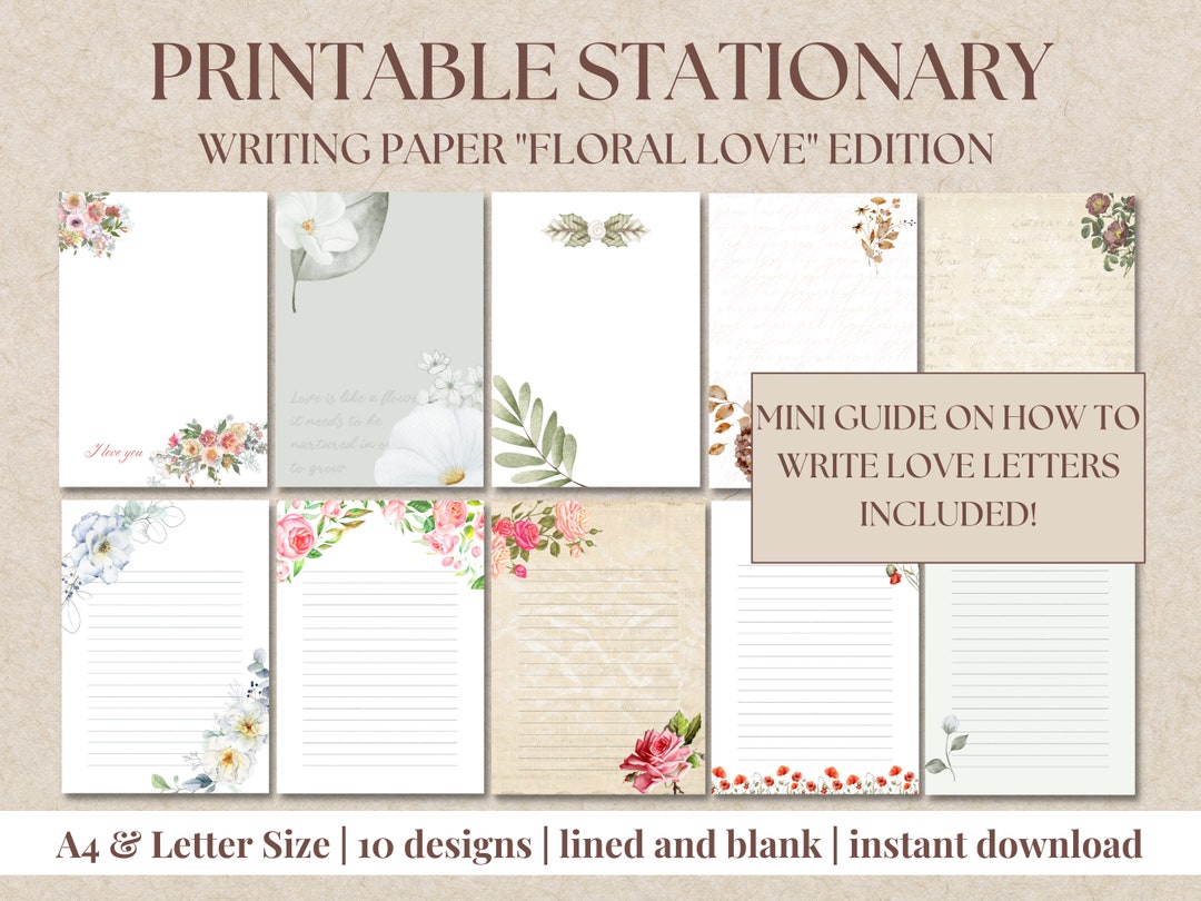 Printable Writing Paper, Printable Valentines Stationary, Printable ...