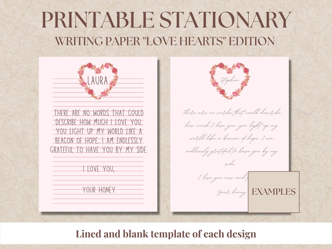Printable Valentine’s Stationary, Printable Writing Paper, Printable ...