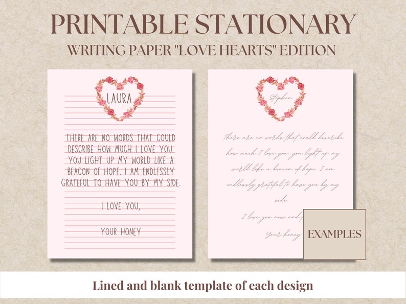 Printable Valentine’s Stationary, Printable Writing Paper, Printable ...