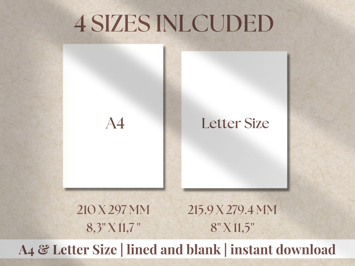 Printable Writing Paper, A4 and Letter Size, Simple Design - Etsy